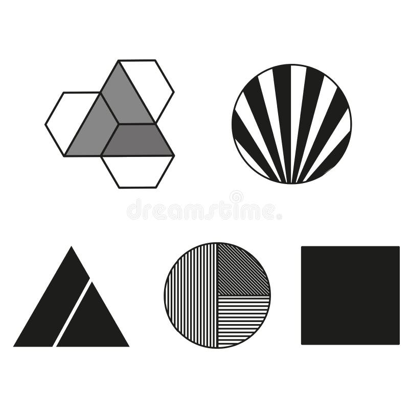 Different Geometric Shapes Rectangle Pattern Vector Illustration