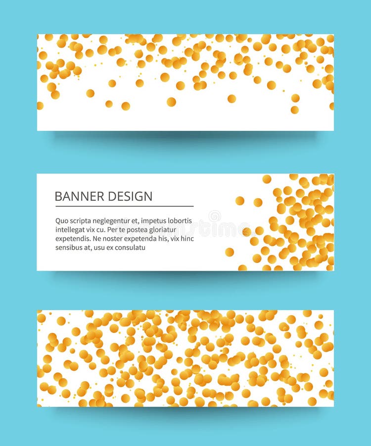 3 Different Golden Confetti Banners, for Web Presentation, Header, Card ...