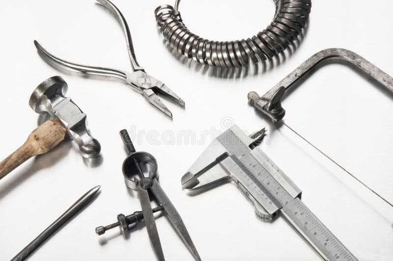 Different Goldsmith S Tools Stock Photo - Image of goldsmith, calliper ...