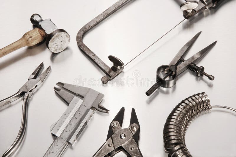 Different Goldsmith S Tools Stock Photo - Image of metal, isolated ...