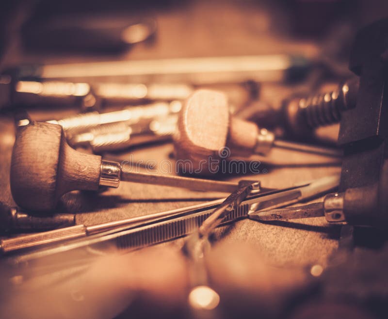 Different Goldsmiths Tools. Stock Image - Image of mill, jeweller: 64705937