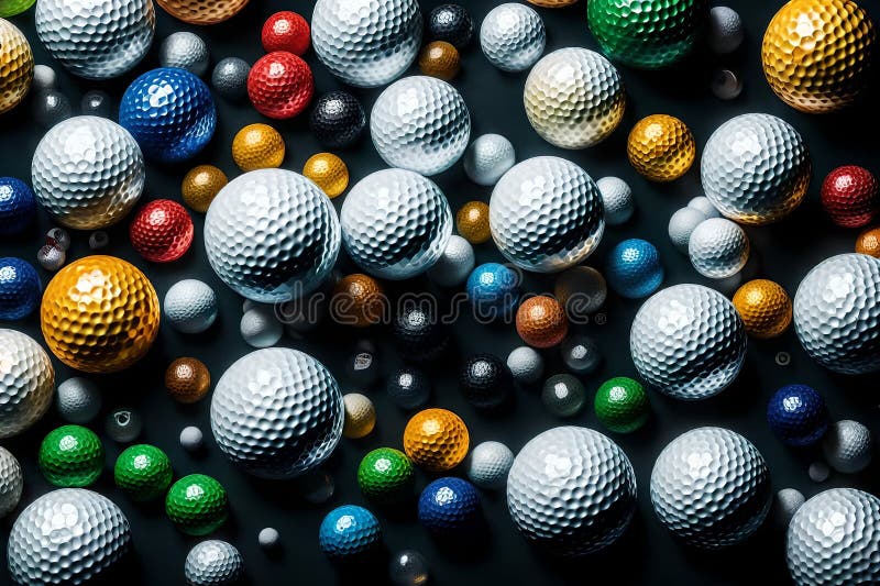 Different Golf Balls on the Black Table Stock Illustration ...