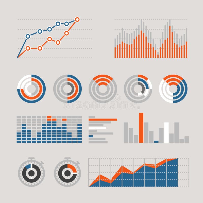 Different Graphic Business Ratings and Charts Stock Vector ...