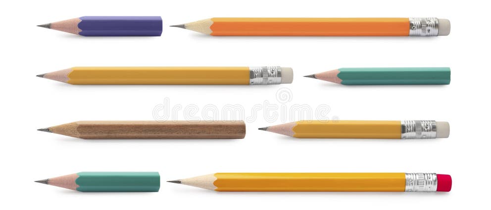 Different Graphite Pencils Isolated on White, Set Stock Illustration ...