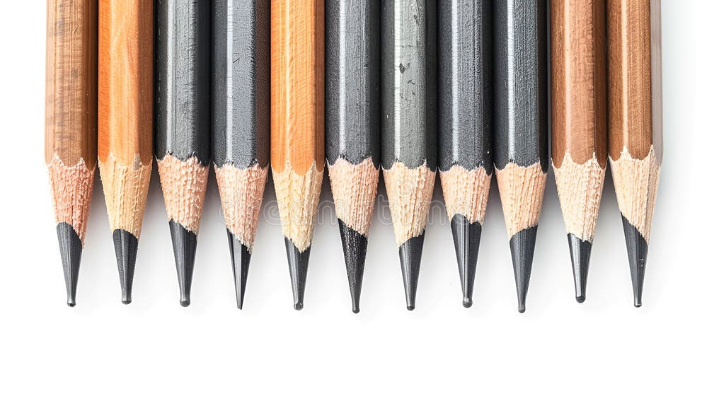 Different Graphite Pencils Isolated on White, Set Stock Photo - Image ...