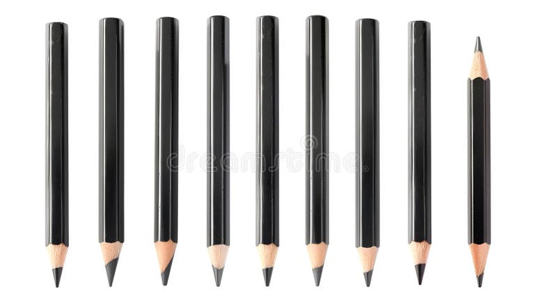 Different Graphite Pencils Isolated on White, Set Stock Photo - Image ...