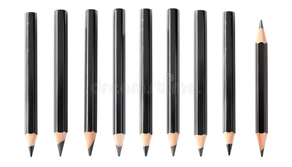 Different Graphite Pencils Isolated on White, Set Stock Photo - Image ...