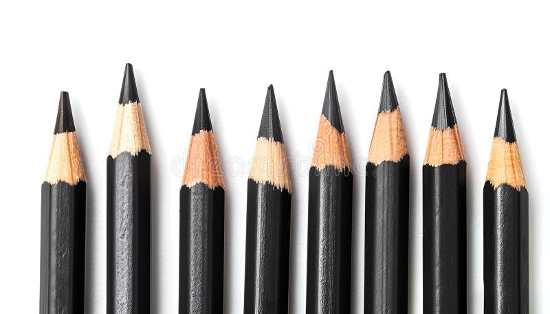 Different Graphite Pencils Isolated on White, Set Stock Photo - Image ...