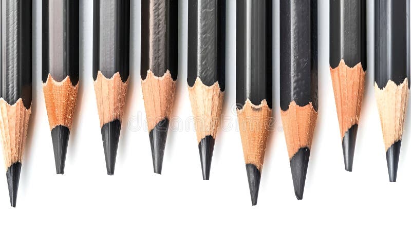 Different Graphite Pencils Isolated on White, Set Stock Image - Image ...