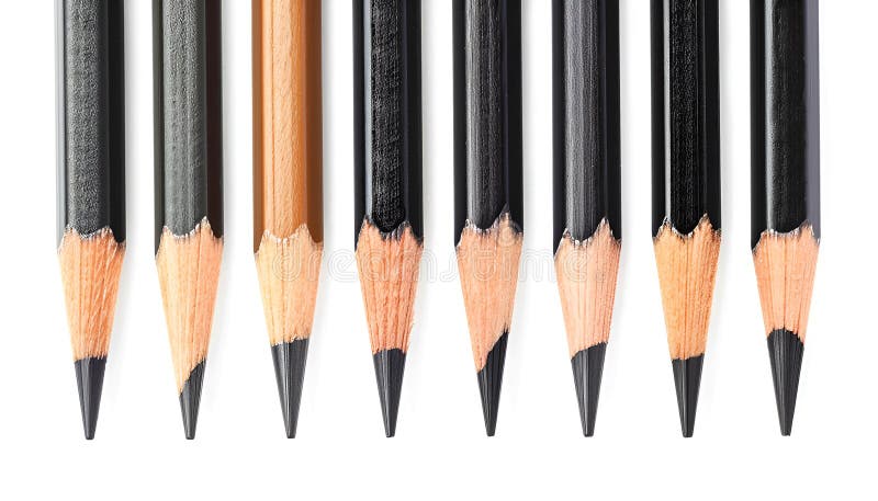 Different Graphite Pencils Isolated on White, Set Stock Photo - Image ...