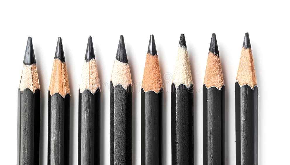 Different Graphite Pencils Isolated on White, Set Stock Image - Image ...