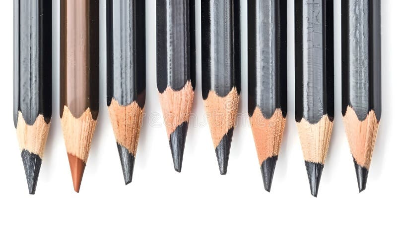 Different Graphite Pencils Isolated on White, Set Stock Photo - Image ...