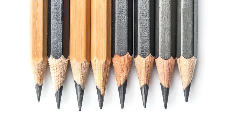 Different Graphite Pencils Isolated on White, Set Stock Image - Image ...