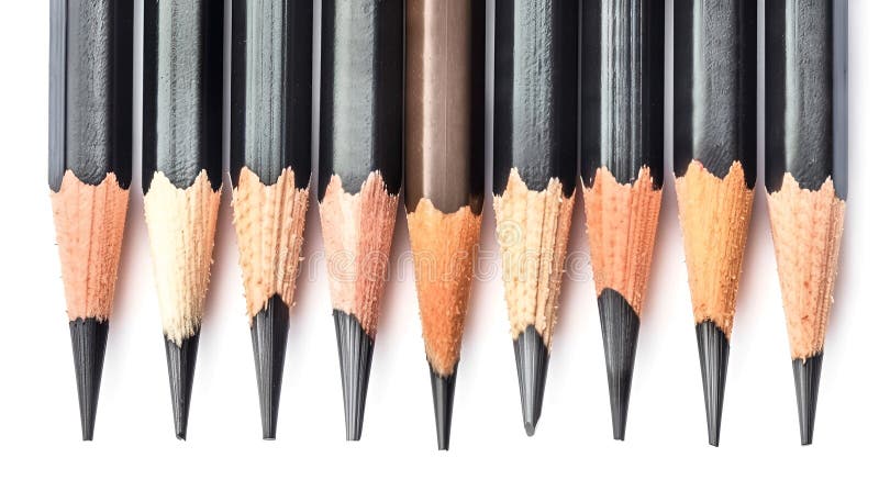 Different Graphite Pencils Isolated on White, Set Stock Photo - Image ...