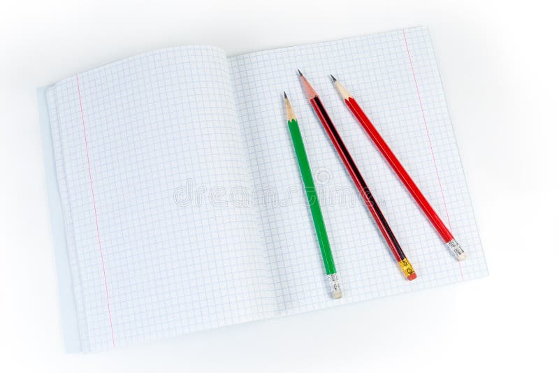 Open Exercise Book on a Stack of Other Exercise Books Stock Image ... Open Exercise Book on a Stack of Other Exercise Books Stock Image ...