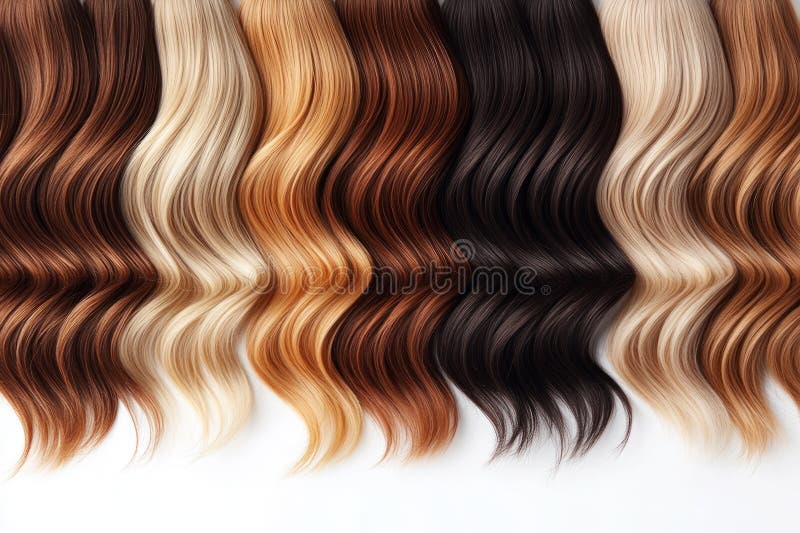 Different Hair Colors Creating a Gradient, Showcasing Various Shades of ...