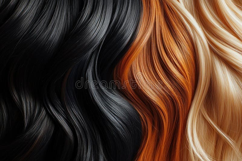 Different Hair Colors Displayed Side by Side Showcasing Texture and ...