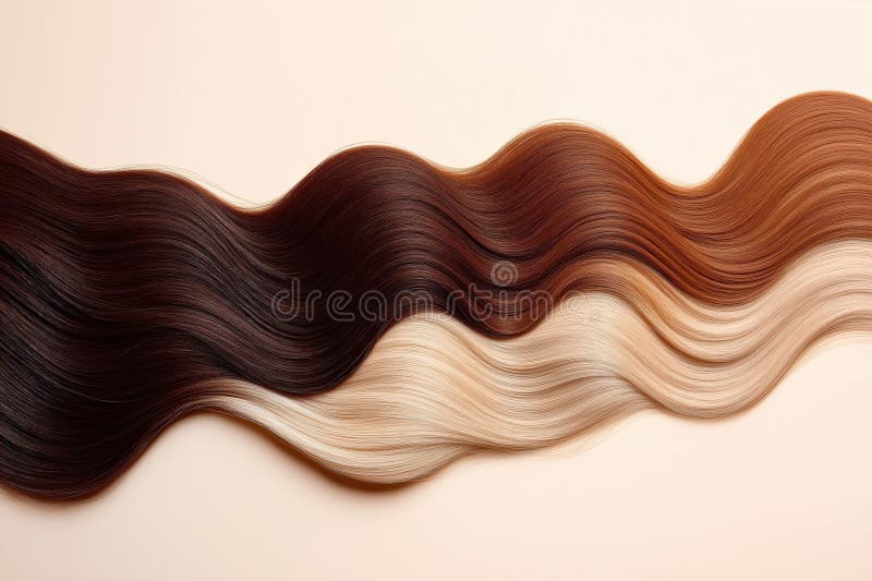 Different Hair Colors Samples Lying on Beige Background Stock Image ...
