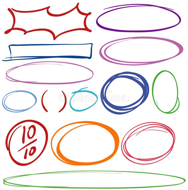 Different Hand Drawn Correction Marks Stock Vector - Illustration of ...