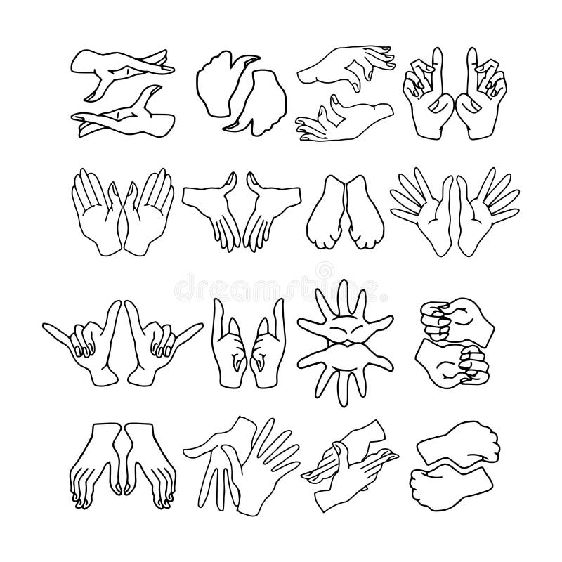 Different Hand Gestures | Hand Gesture Drawing, Vectors Stock Vector ...
