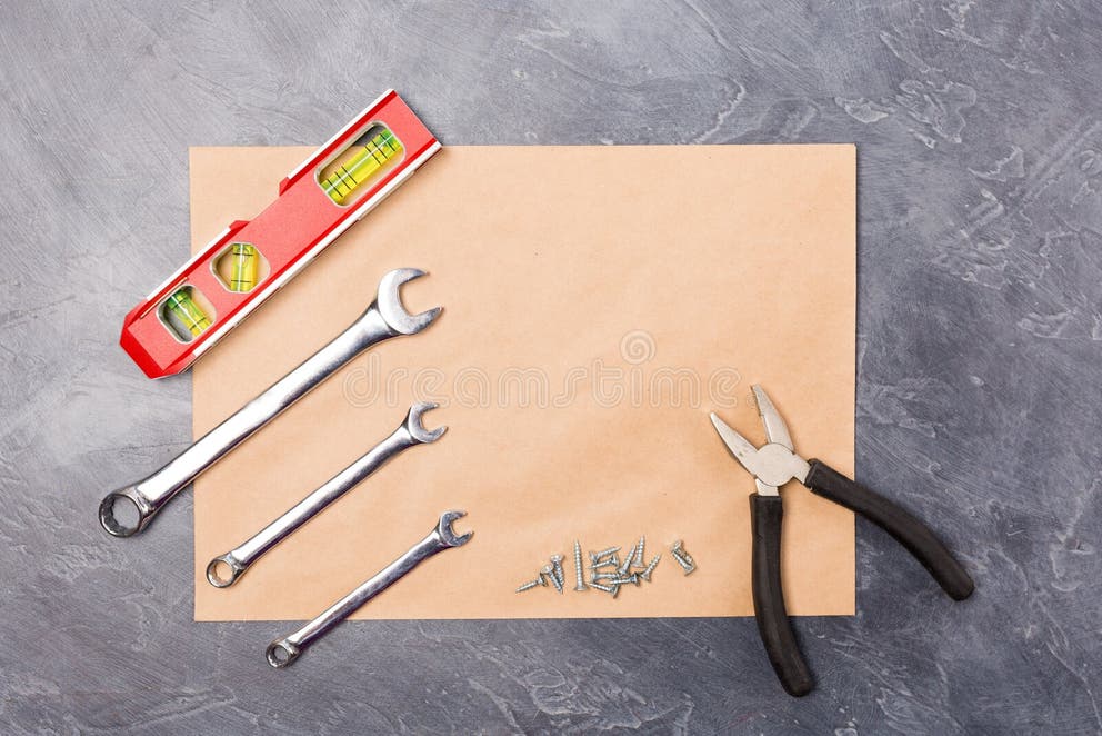 Different Hand Tools for Construction, Repair- Pliers, Level Tool ...