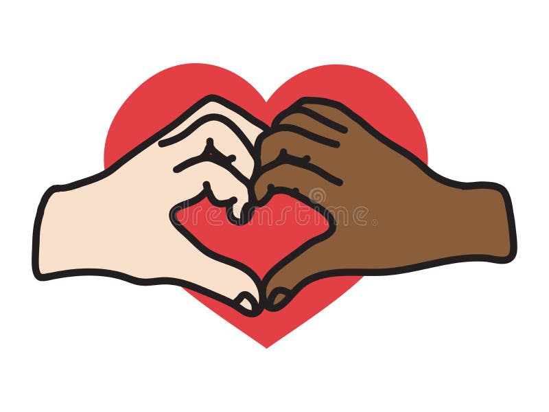 Different Hands Fit into One Heart Stock Vector - Illustration of hands ...