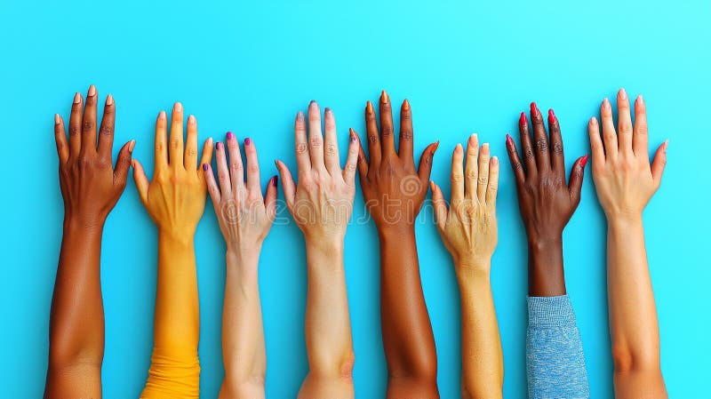 Different Hands Overlapping in Vibrant Gesture Symbolize Unity and ...