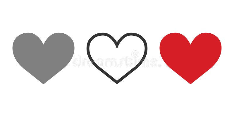 Different heart icons. Set stock vector. Illustration of trendy - 263671158