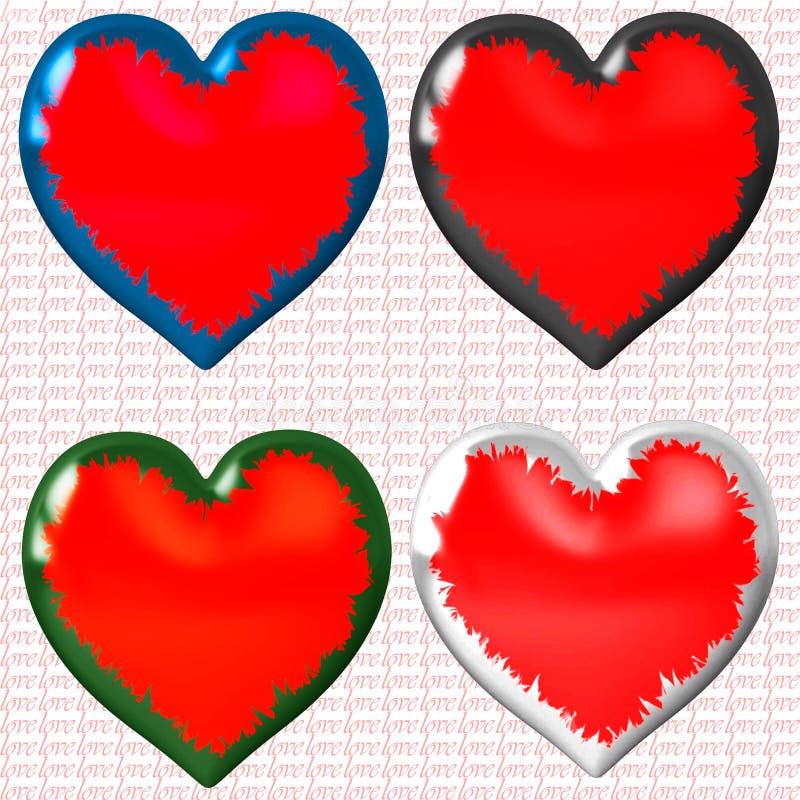 4 Different Hearts, Each One High-size and Can Be Used Separately Stock ...