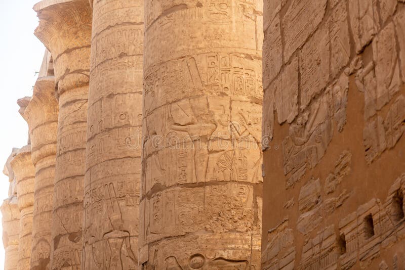 Different Hieroglyphs on the Walls and Columns in the Karnak Temple ...
