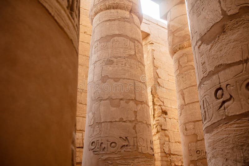 Different Hieroglyphs on the Walls and Columns in the Karnak Temple ...