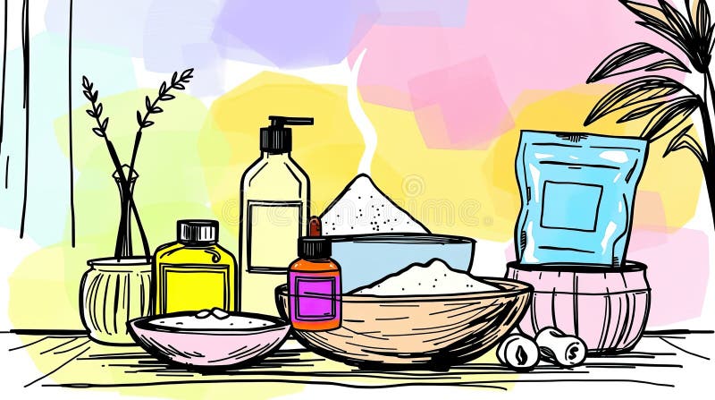 Different Home Spa Objects Prepared for Relax Stock Photo - Image of ...