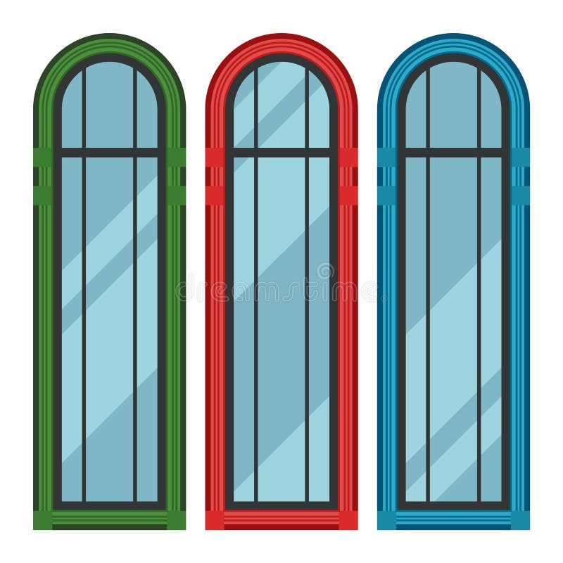 Different House Windows Vector Elements Stock Vector - Illustration of ...