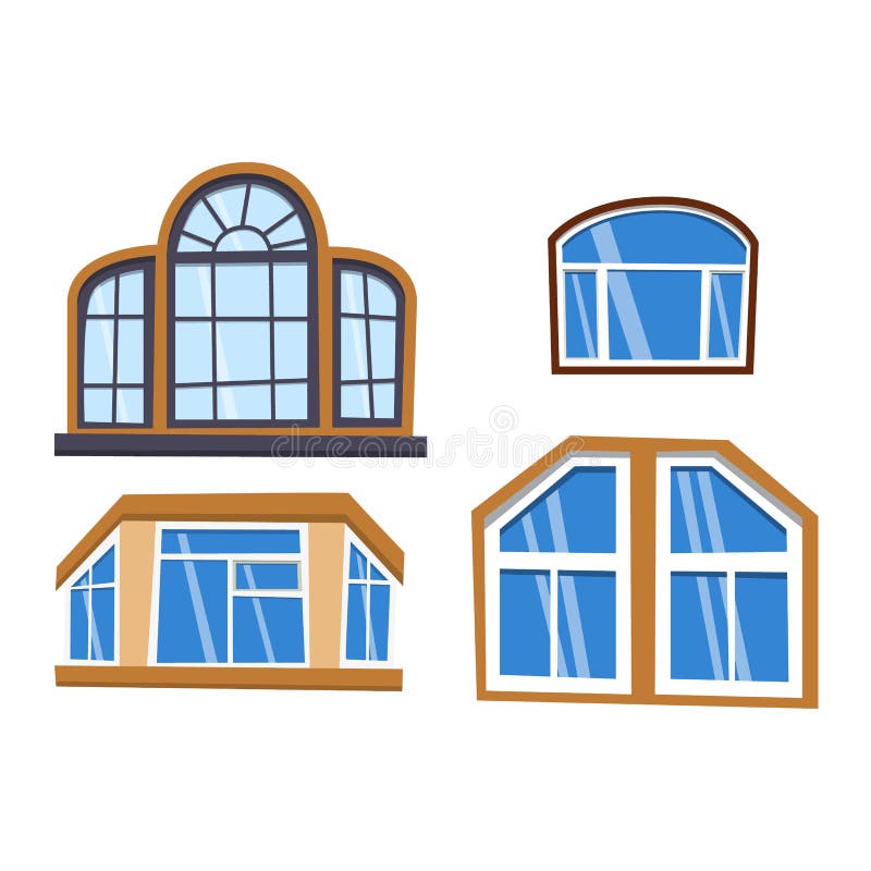 Set Icons Different Types Windows Stock Illustrations – 79 Set Icons ...