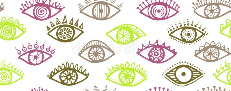 Different Human Eyes Esoteric Repeatable Pattern. Stock Vector ...