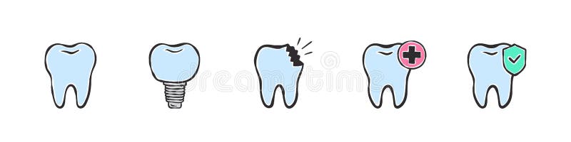 Different Human Teeth. Sketch Style Drawing. Infographics in Dentistry ...