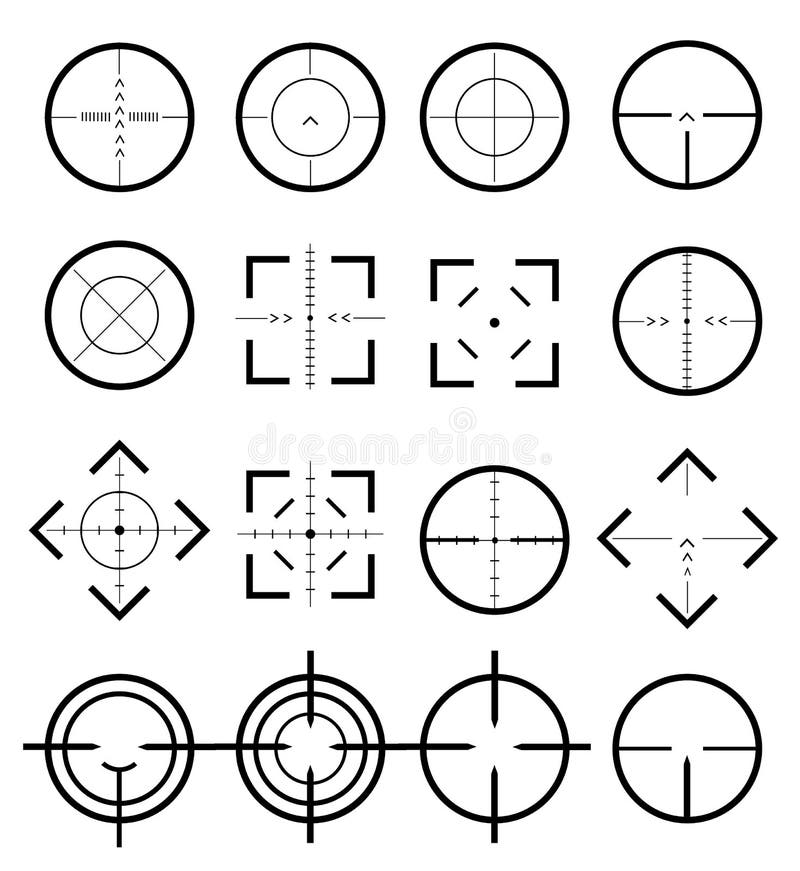 Different Icon Set of Targets and Destination. Target and Aim ...