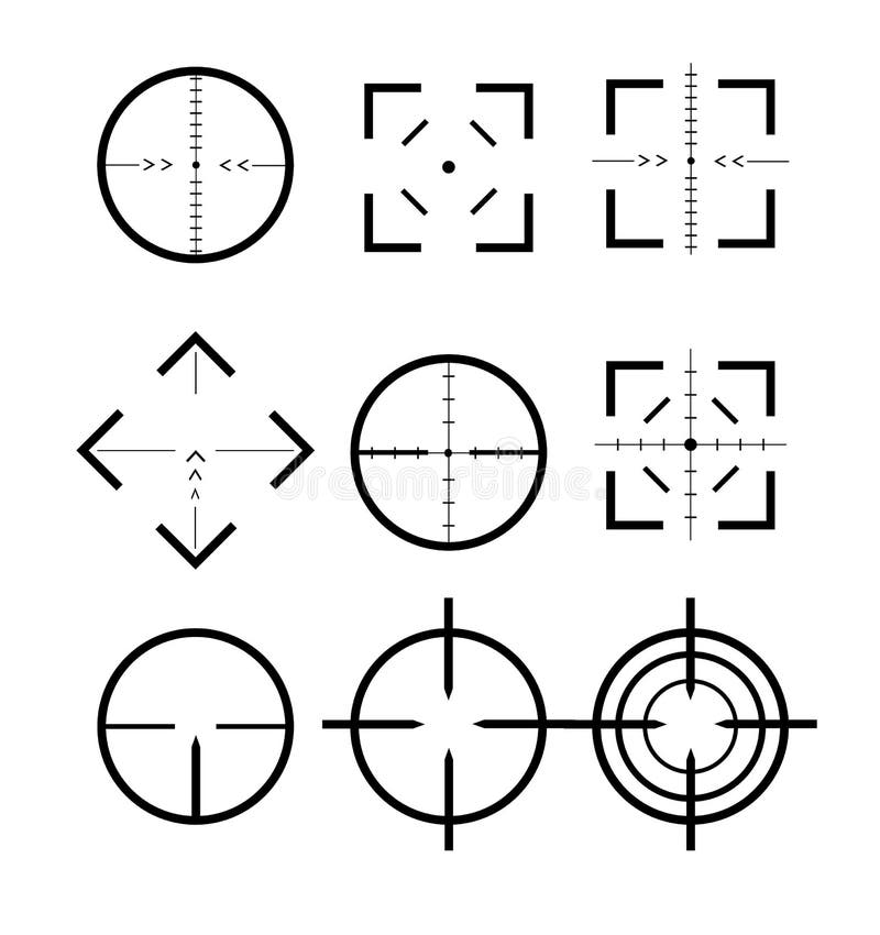 Target Aim and Aiming To Bullseye Signs Symbol.Creative Vector ...