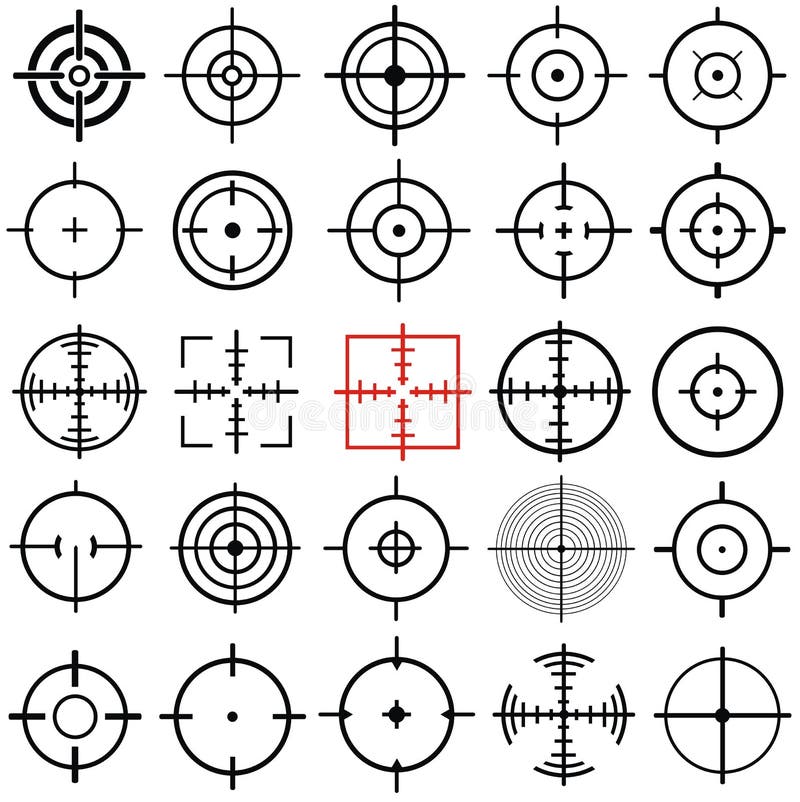 Target and Aim, Targeting and Aiming. Vector Illustration for Web ...
