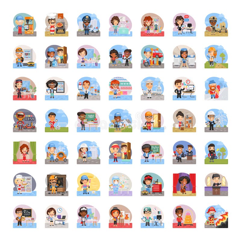 Different Illustrations of Professions Vol2 Stock Vector - Illustration ...