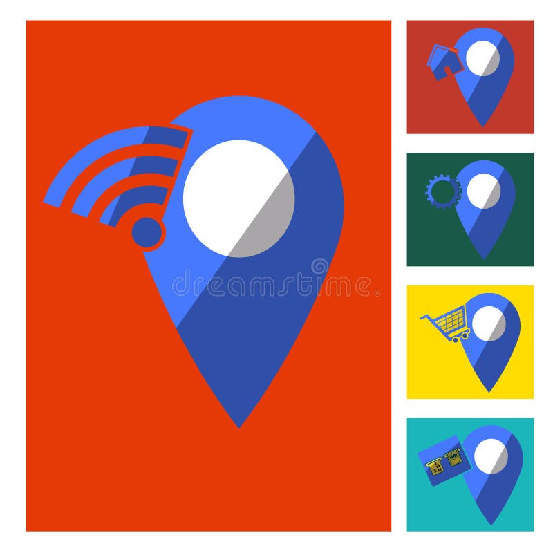 Location Indicators As a Design Work. Stock Vector - Illustration of ...