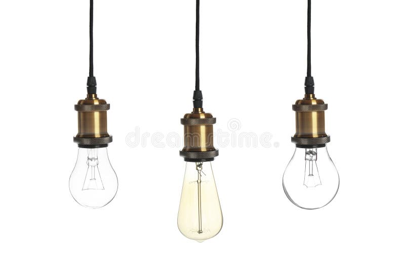 Different Incandescent Light Bulbs on White Background Stock Image ...