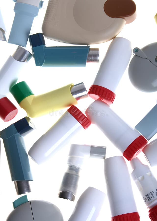 Asthma Inhaler Isolated on White Stock Photo - Image of doctor, inhale ...