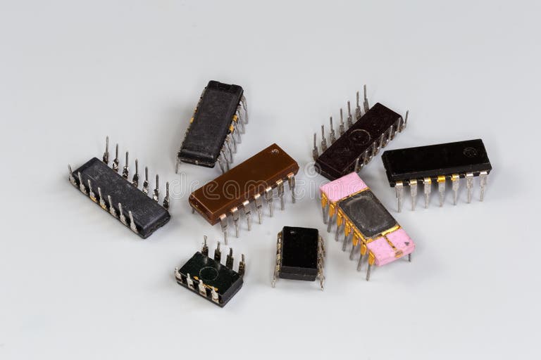 Different Integrated Circuits in Plastic and Ceramic DIP Packages Stock ...