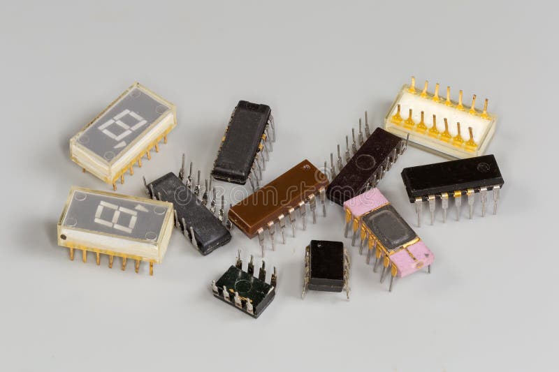 Different Integrated Circuits in Plastic and Ceramic DIP Packages Stock ...