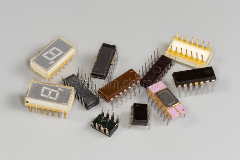 Different Integrated Circuits in Plastic and Ceramic DIP Packages Stock ...