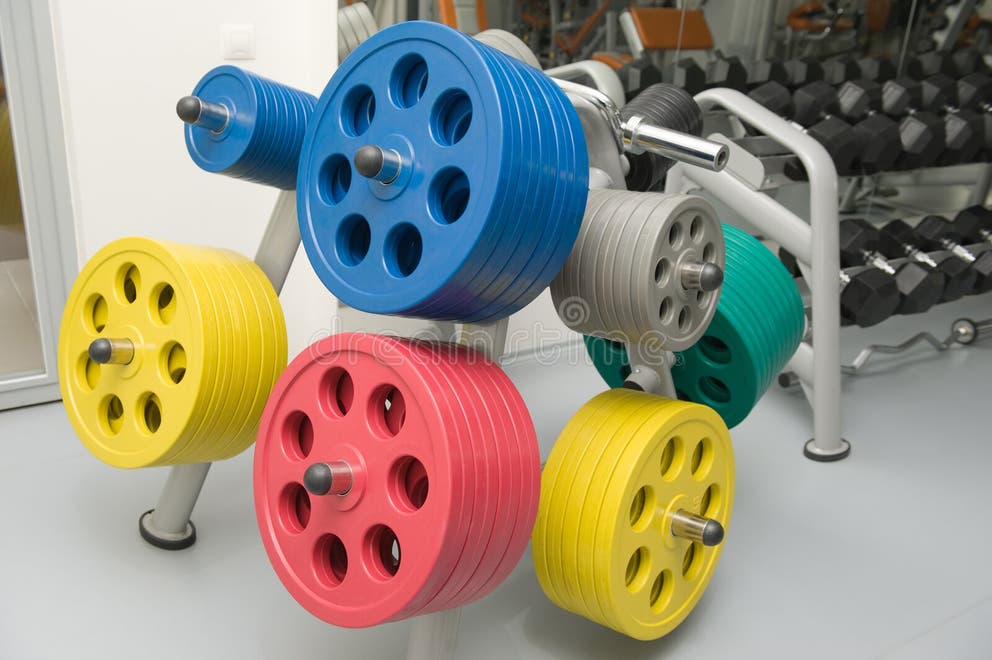 Different Iron Disc Weights Stock Photo - Image of equipment, colored ...