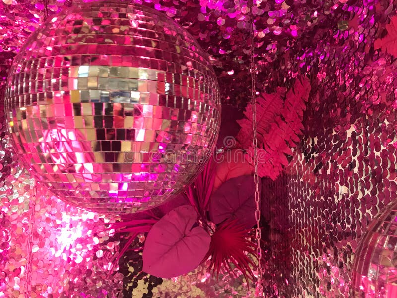 Different Items in Neon Pink Color Decoration Stock Image - Image of ...