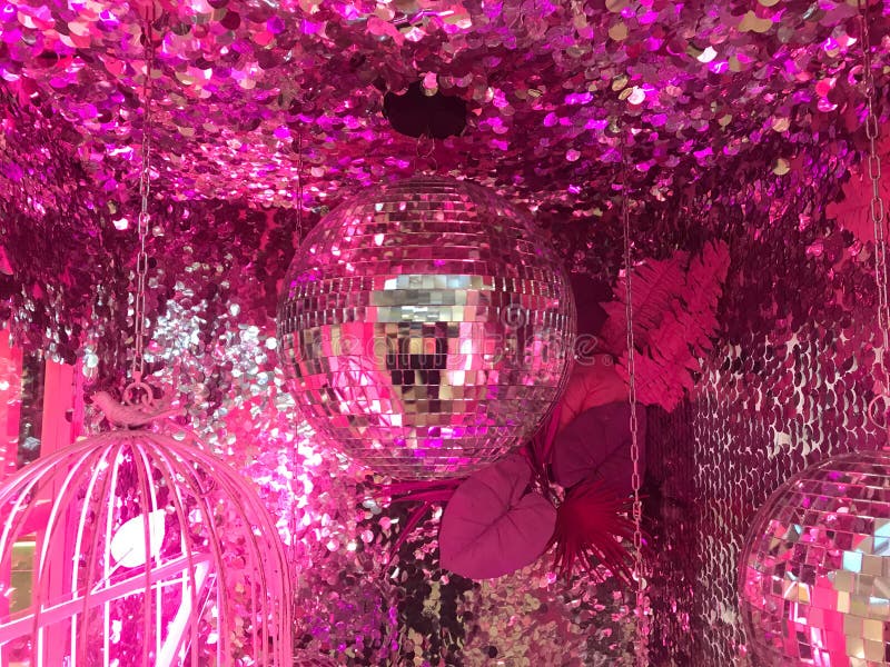 Different Items in Neon Pink Color Decoration Stock Photo - Image of ...