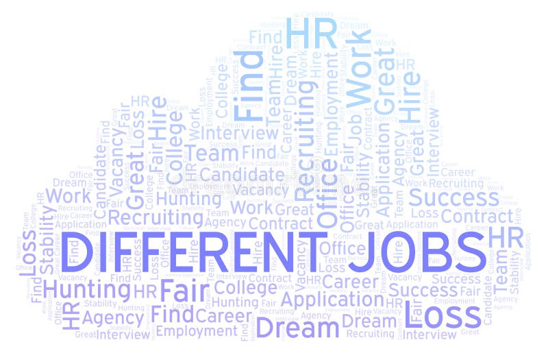 Different Jobs word cloud. stock illustration. Illustration of ...